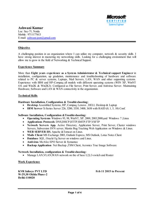 Arunkumar Resume | DOC | Business | Business and Finance