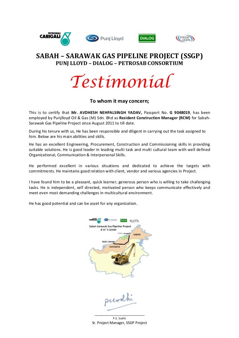 Testimonial from PM (SSGP) MALAYSIA