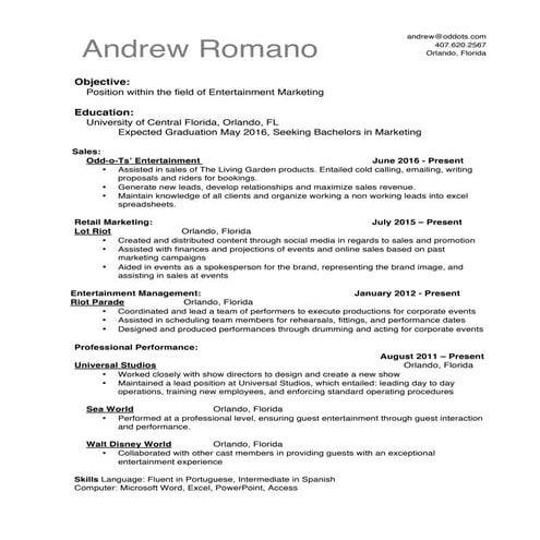 Andrew Romano Resume v3 | PDF