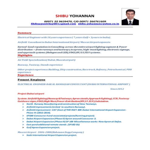 SHIBU YOHANNAN CV-AGL Engineer | DOCX