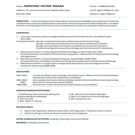Akpoyibo Victor resume | PDF