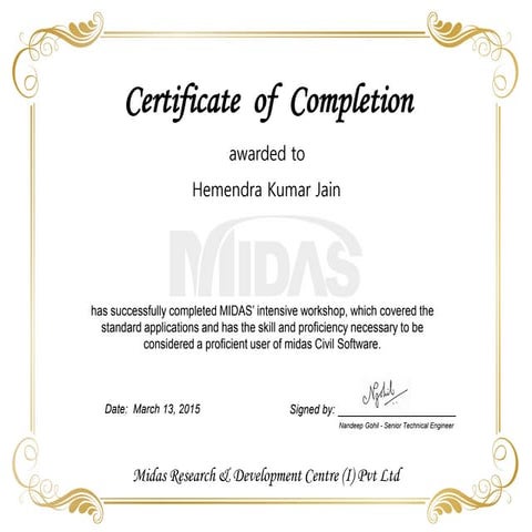 Certificate MIDAS | PDF