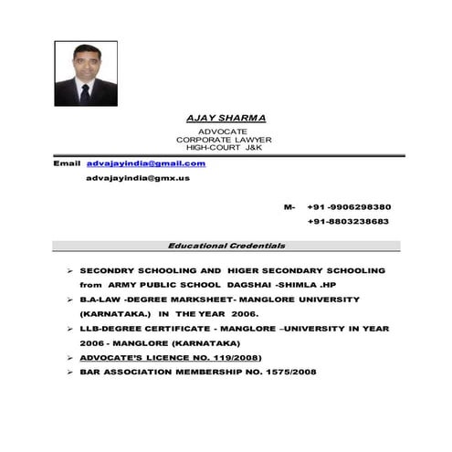 CORPORATE CV_ADV AJAY SHARMA | DOCX
