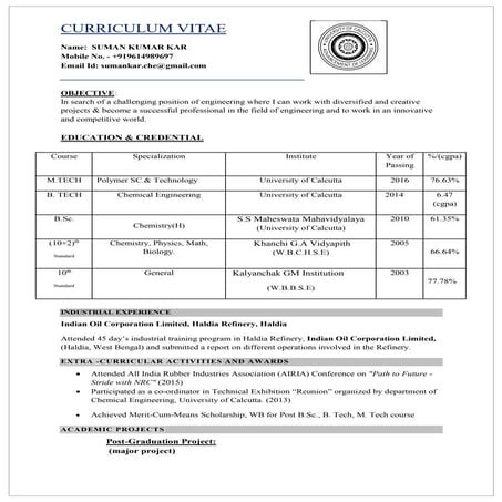suman kar CV newpddddhy | PDF | Chemistry | Science