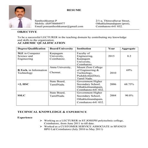santhosh RESUME | DOC