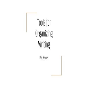 Tools for Organizing Writing | PPT