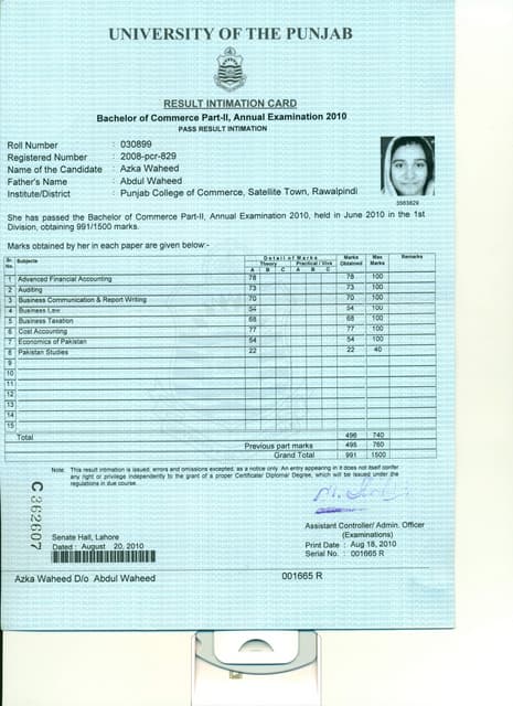 Matric Certificate | PDF