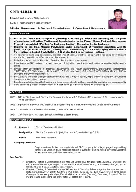 Tamil Resume Template | PDF