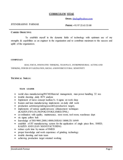 Pradip Warghude CV | DOCX | Business | Business and Finance