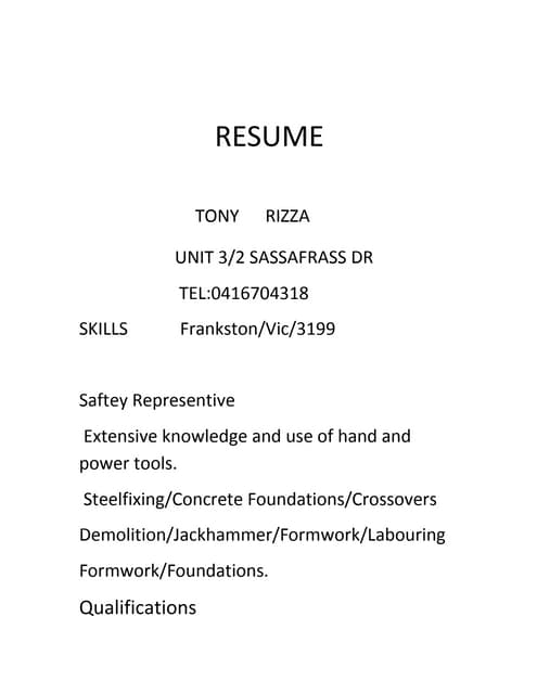 Tim Ryan Resume | PDF