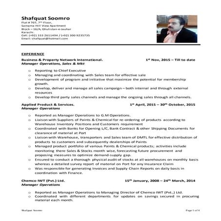 Shafquat Resume 15 Nov, 2015 | PDF
