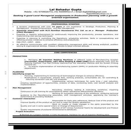 LBG Updated CV-1 | PDF