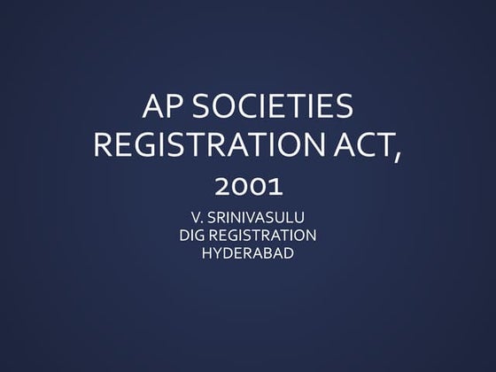 Societies registration act_1860 | PPTX | Law
