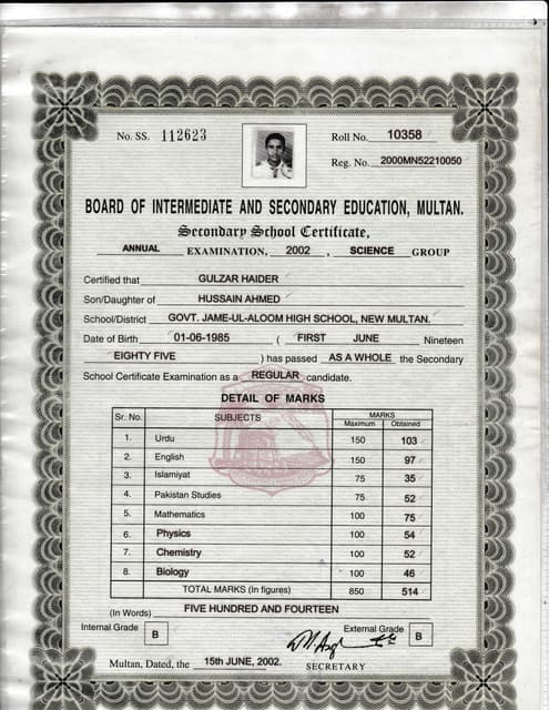 Graduation transcript | PDF