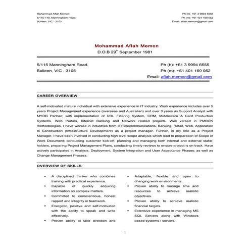 Resume-Mohammad Aflah Memon | DOC