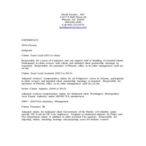 Dave's resume | DOCX