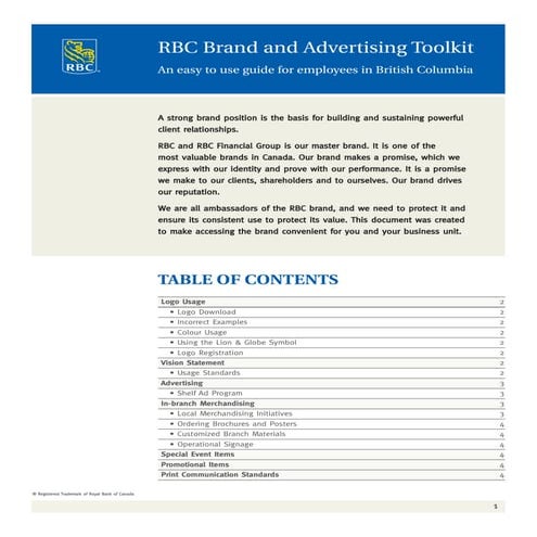 RBC Brand and Advertisng Toolkit - November 2004 | PDF