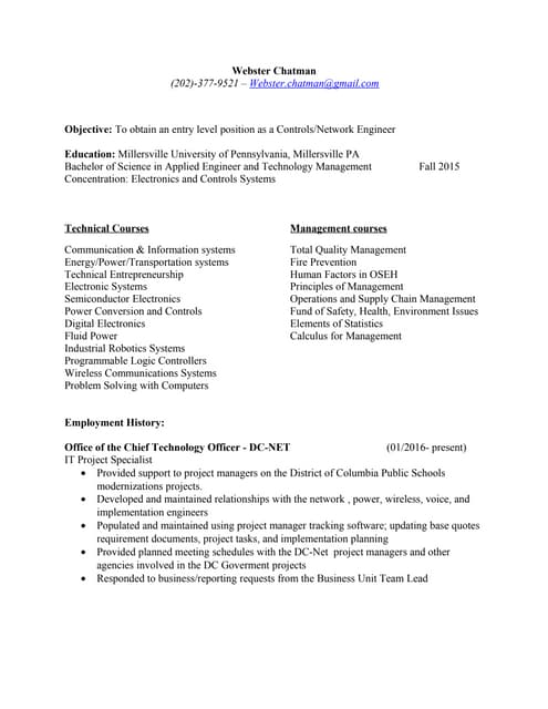 Ben Resume updated 2015 | DOC | IT and Internet Support | Internet