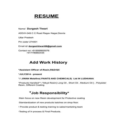Durgesh_Resume 2 | RTF
