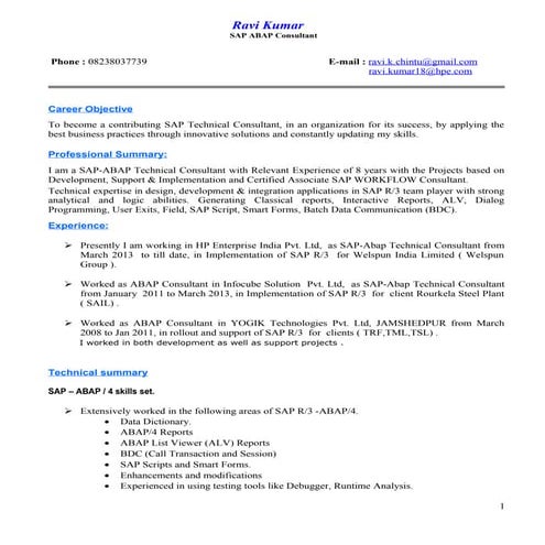 Ravikumar | DOC | Computer Software and Applications | Computing