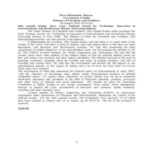 Press Information Bureau awards | PDF