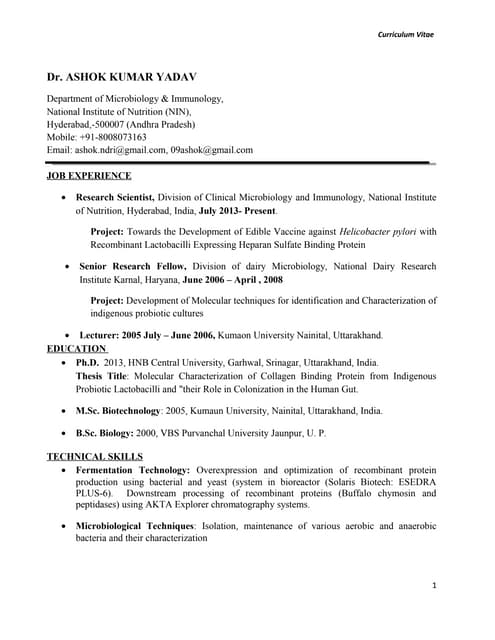 Dr Ashok Kumar Yadav presentations