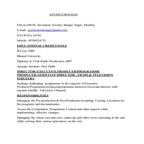 Resume Ayush | DOCX