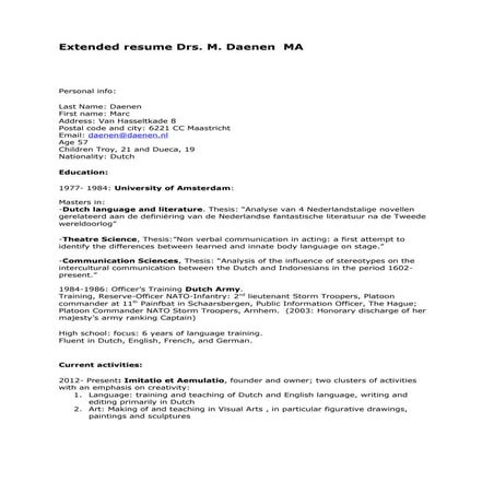 extended resume version 2015 | DOC | Postgraduate Education | College ...