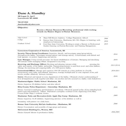 MGT style resume | DOCX