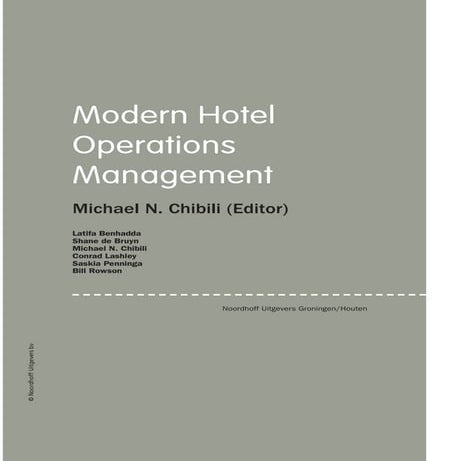 Preview to the book "Modern Hotel Operations Management" edited by ...