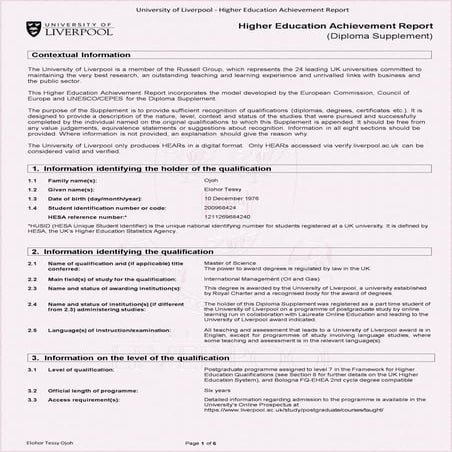 Higher Education Achievement Report | PDF