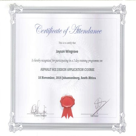 Jayson Wingrove - Asphalt Mix Design Course | PDF