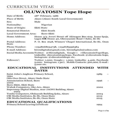 'Tosin Tope Hope....CURRICULUM VITAE | DOCX