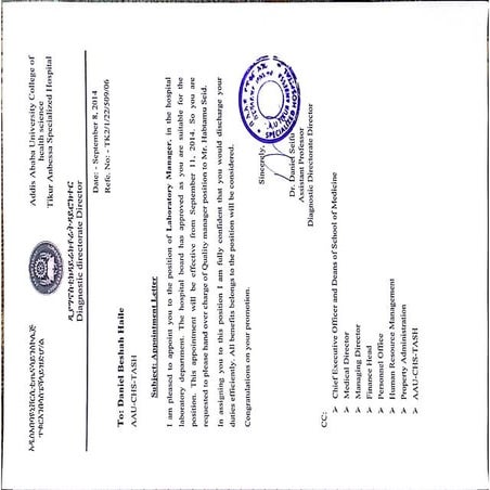 14. lab manager Appointment latter | PDF