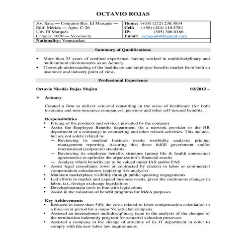 Octavio Rojas - 2015 | PDF | Business Accounting & Finance | Business