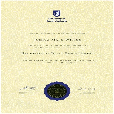 Bachelor of Built Environment Parchment | PDF