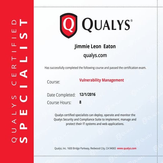 Qualys Certified Specialist | PDF