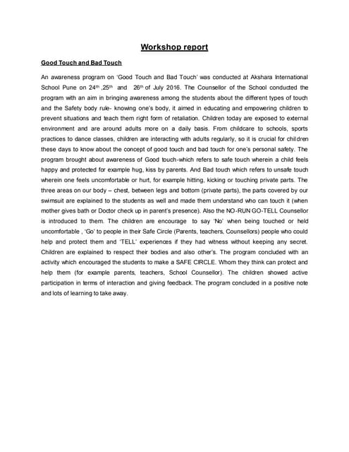 Good touch bad touch(safe and unsafe touch) | PPT