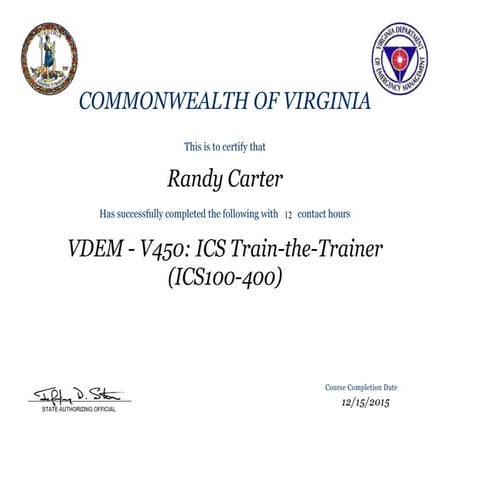V450 ICS TRAIN THE TRAINER COURSE | PDF