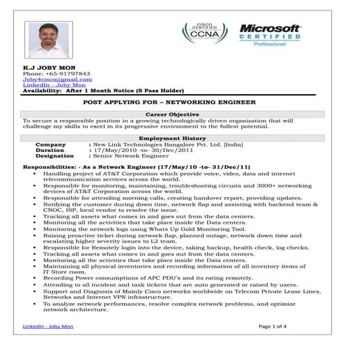 Resume-IP TAC L3 Engineer 4.5 Yrs. Exp. | PDF