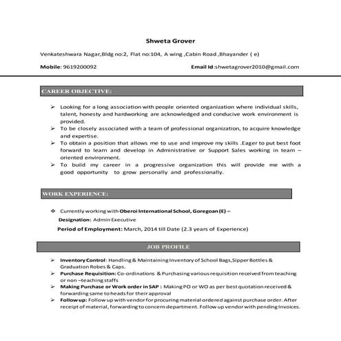 Shweta Grover CV - revised (1) | PDF