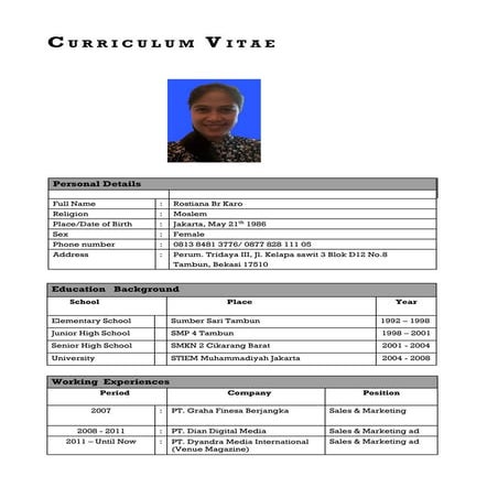 CV. Rostiana | PDF