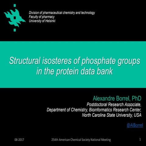 Structural Isosteres of Phosphate Groups in the Protein Data Bank - ACS ...