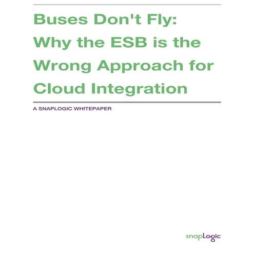 Why ESB is wrong approach for cloud integration | PDF