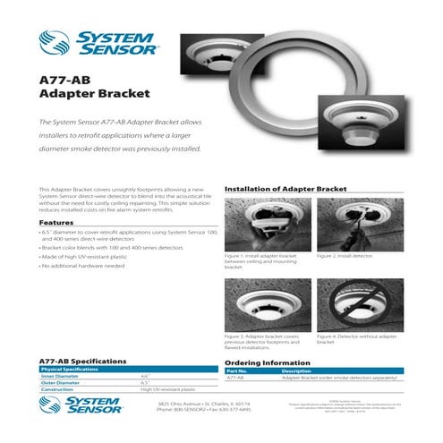 System Sensor A77-AB Data Sheet | PDF