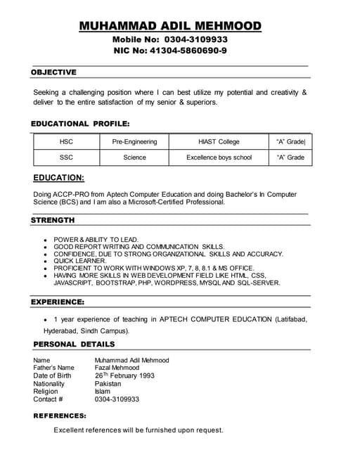 ASIM Resume | DOCX | Civil Engineering Industry | Industries