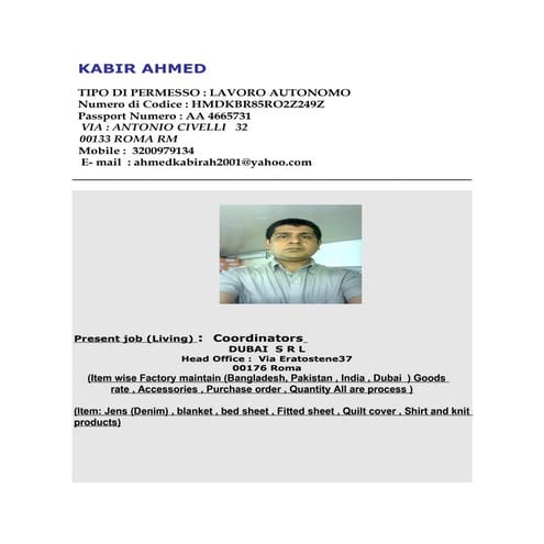 KABIR AHMED Curriculum (ENG) | DOC