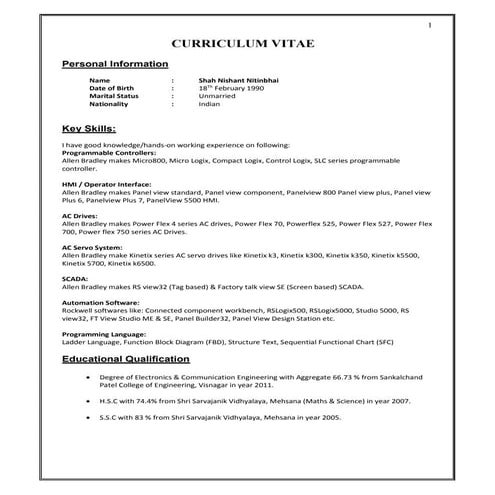 Nishant_Automation Engineer-CV | PDF