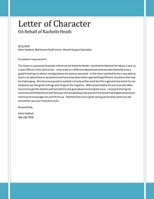 Letter of Recommendation, Rachel Potter | PDF
