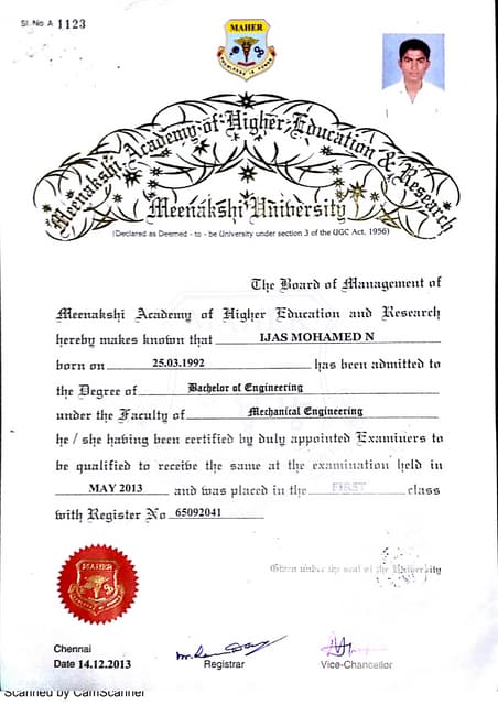 Degree Certificate | PDF